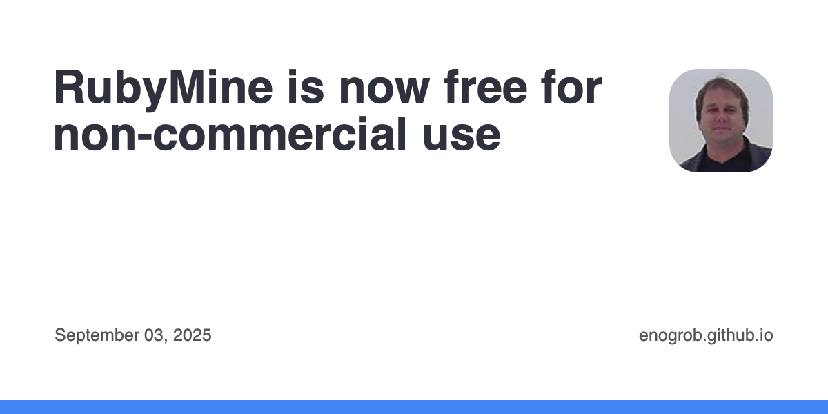RubyMine is now free for non-commercial use | enogrob - Roberto Nogueira’s blog